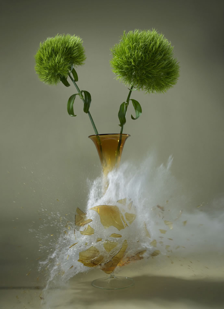 These High-Speed Photos Capture Delicate Flower Vases Shattering In Mid ...