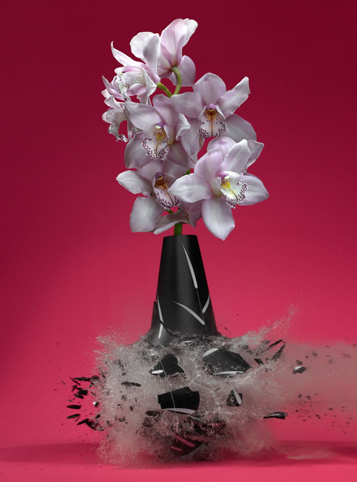 These High-Speed Photos Capture Delicate Flower Vases Shattering In Mid ...